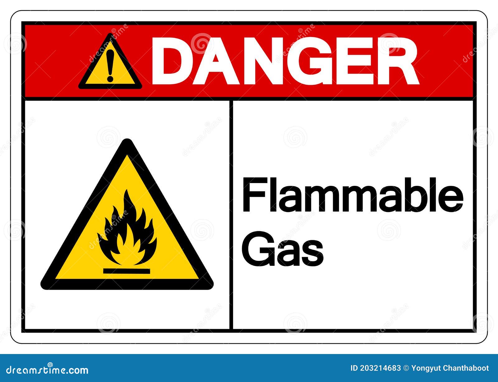Danger Flammable Gas Symbol, Vector Illustration, Isolate on White ...