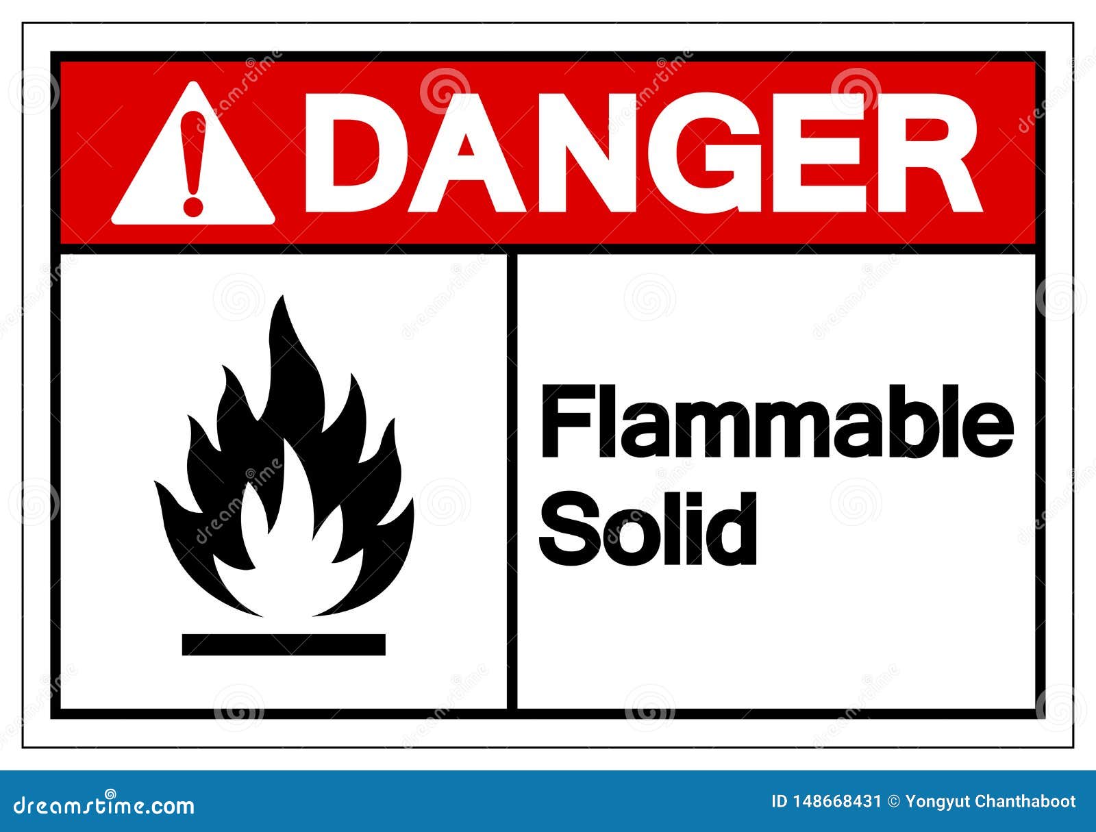 Flammable Solid Warning Placard Stock Image | CartoonDealer.com #9003247