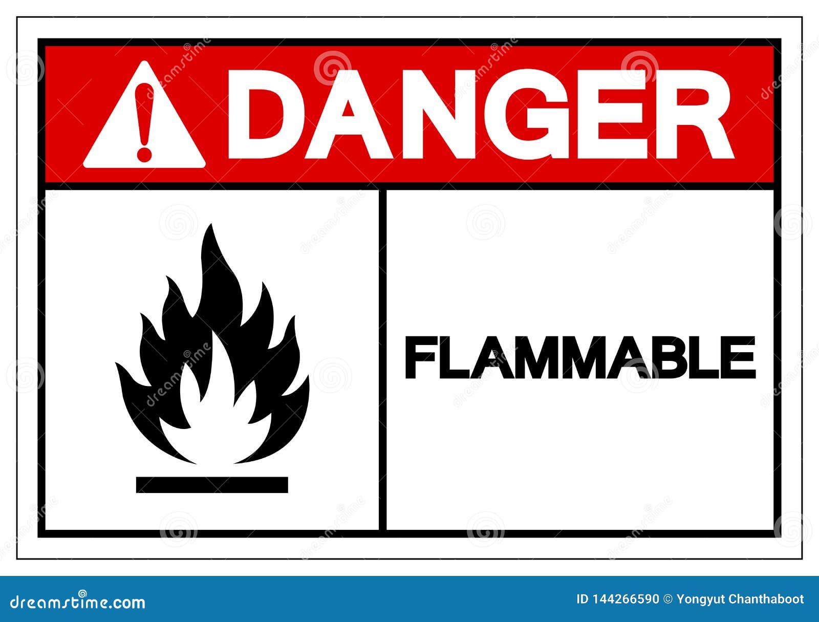Danger Flammable Symbol Sign ,Vector Illustration, Isolate on White ...