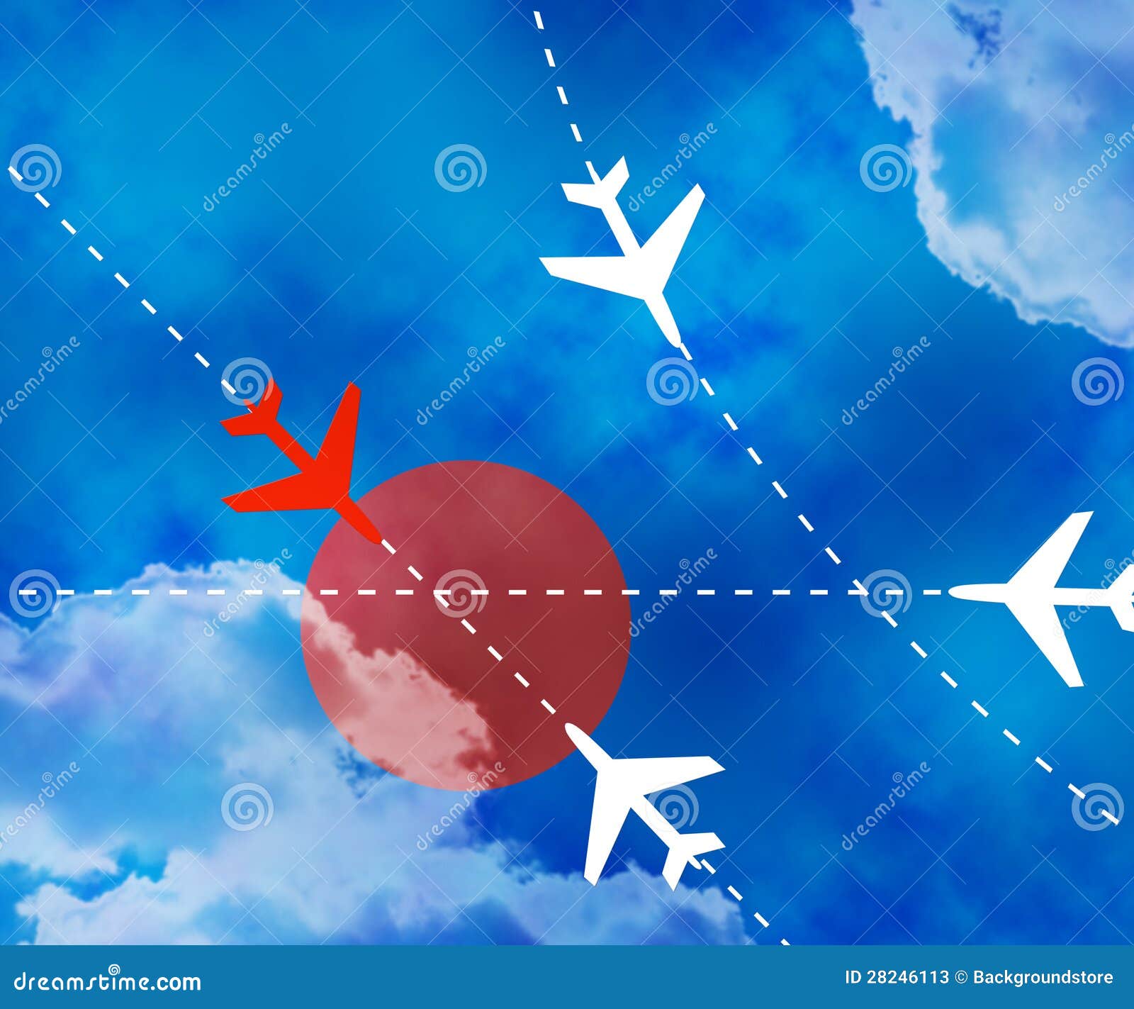Danger Flight Paths Sky Background Stock Image - Image of airplane ...