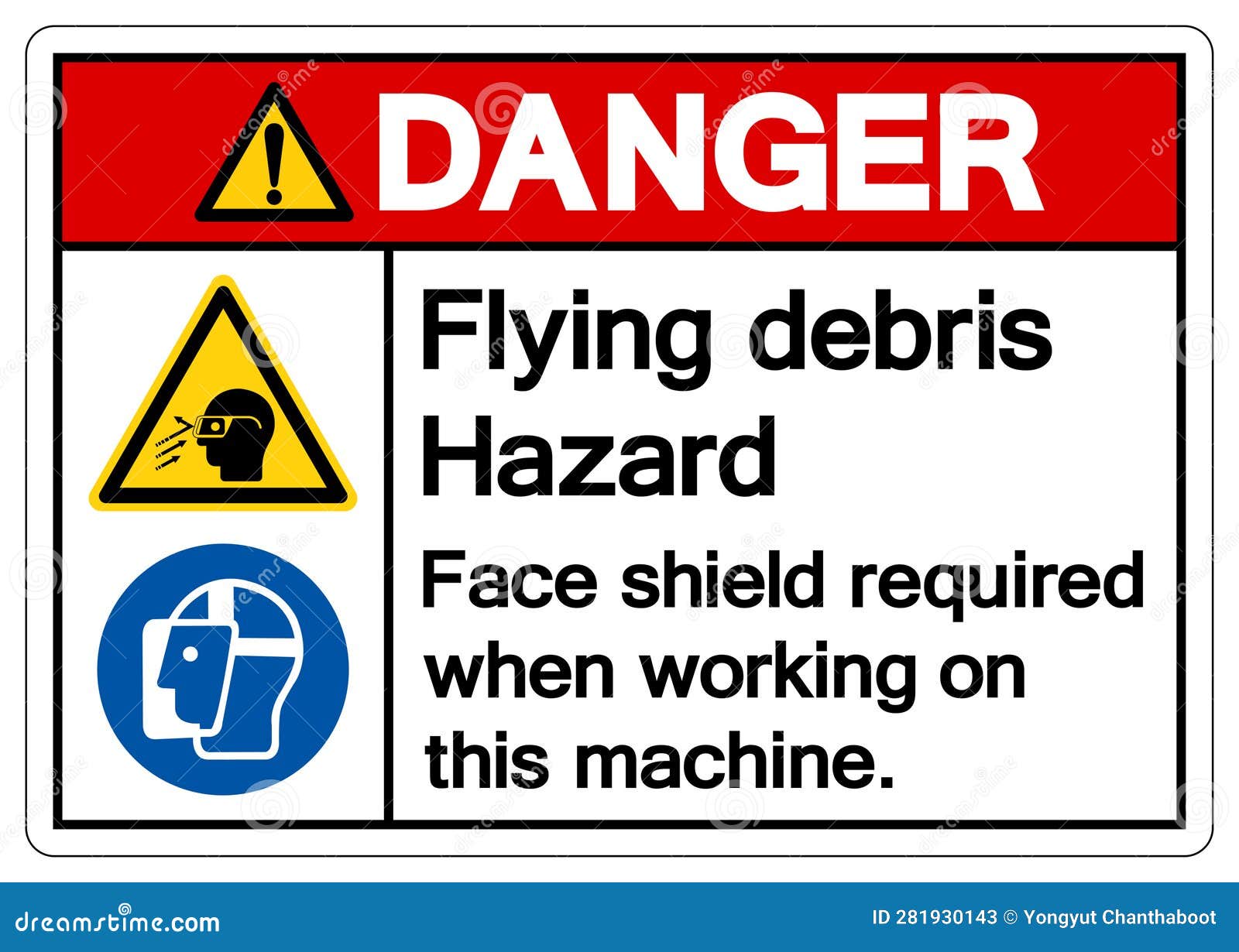 Danger Flying Debris Hazard Face Shield Required when Working on this ...