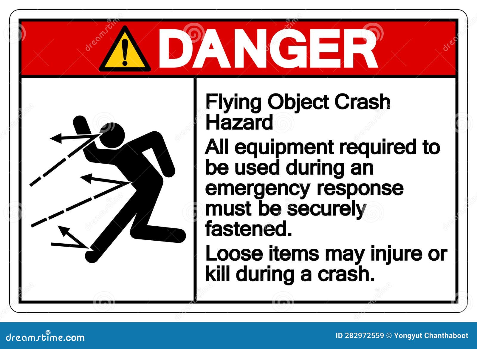 Danger Flying Object Crash Hazard Symbol Sign ,Vector Illustration ...