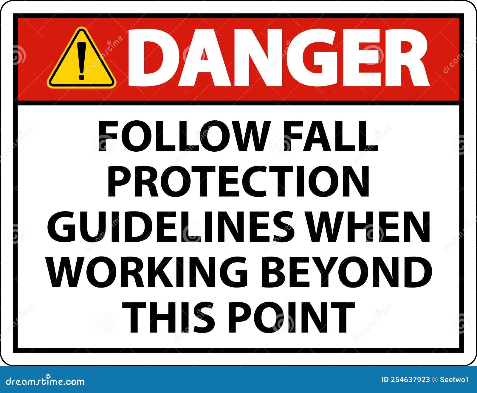Danger Follow Fall Protection Guidelines when Working Beyond this Point ...