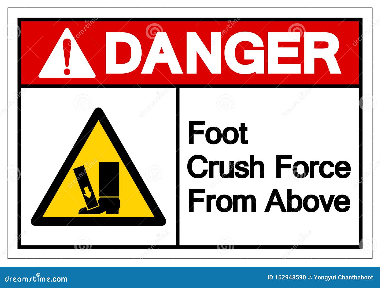 Danger Foot Crush Force from Above Symbol Sign, Vector Illustration ...