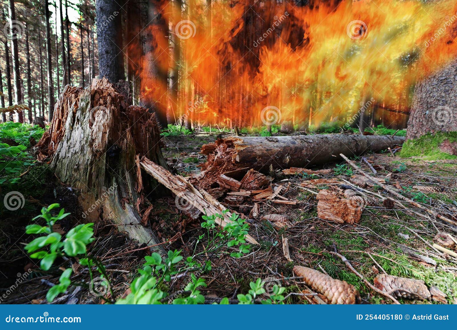 Danger of Forest Fire during Severe Drought Stock Photo - Image of ...