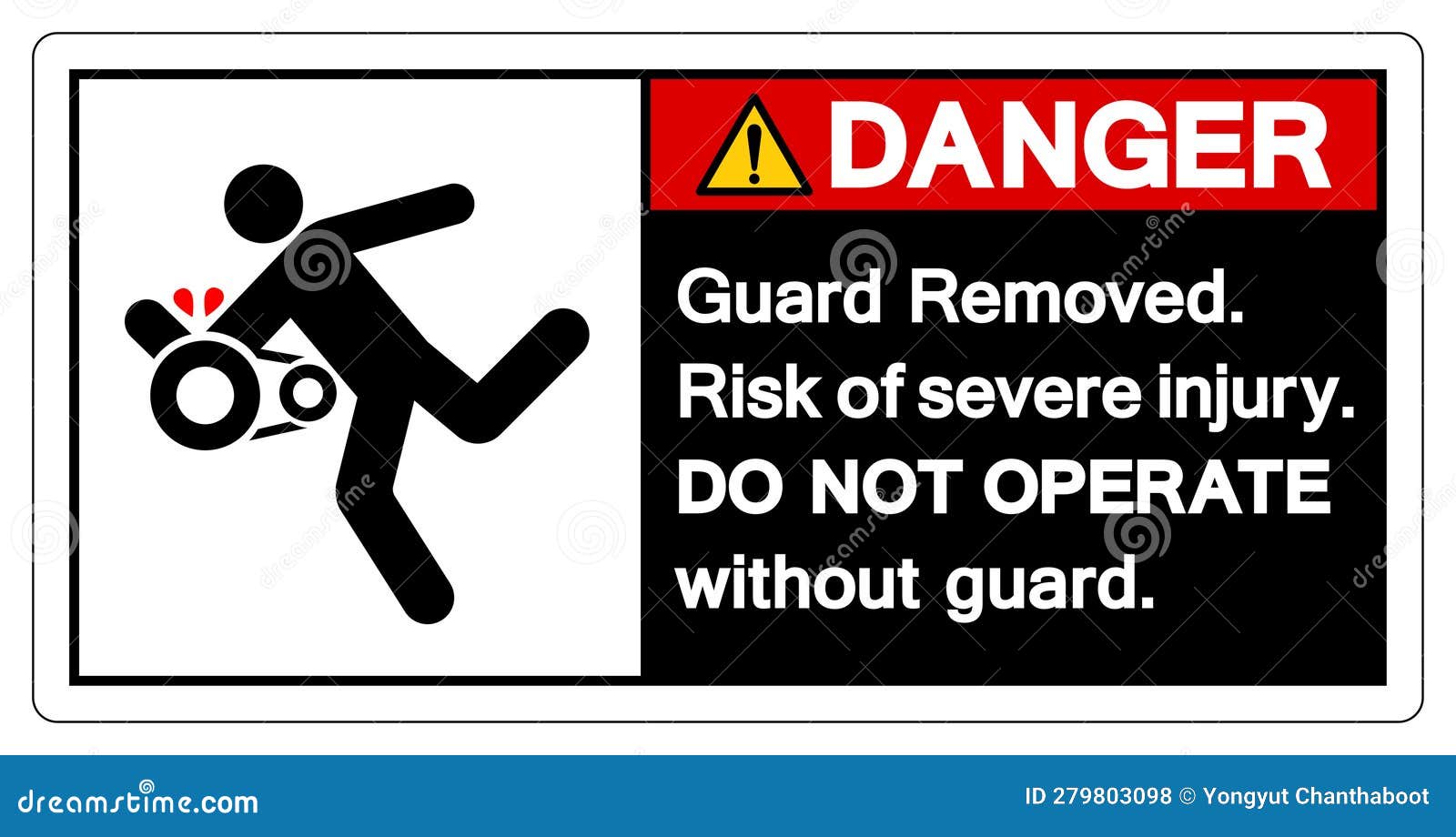 Danger Guard Remove Risk Of Severe Injury Do Not Remove Guard Symbol ...
