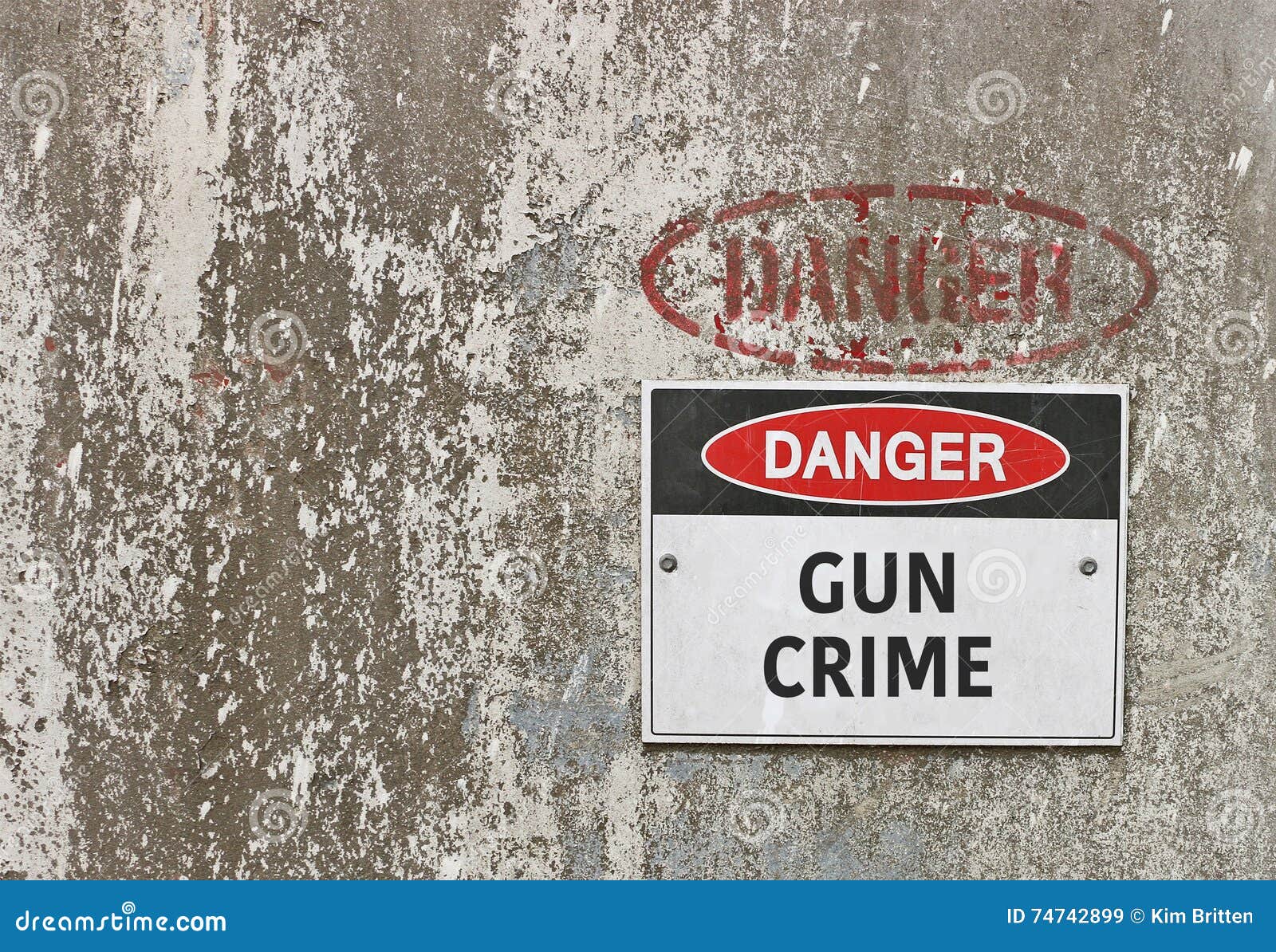 Danger, Gun Crime Warning Sign Stock Image - Image of permit, criminal ...
