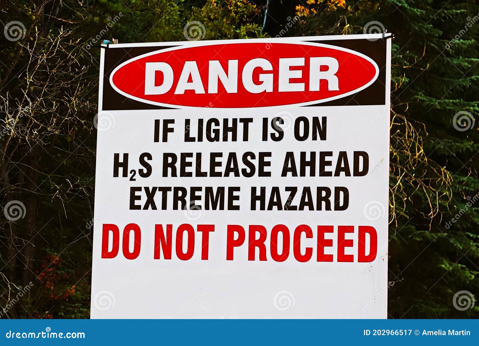 A Danger H2S Do Not Proceed Sign Stock Image - Image of rule, direction ...