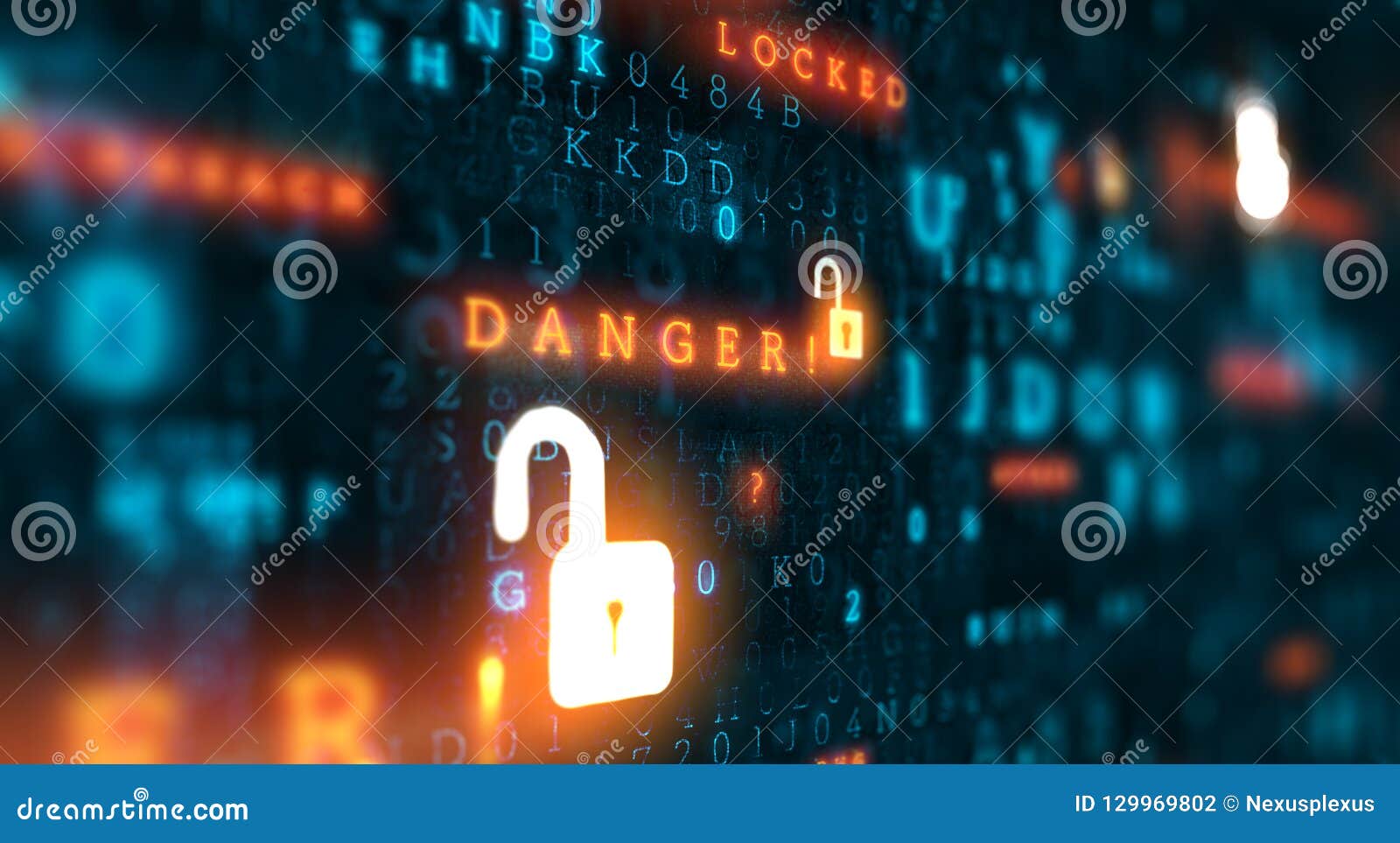 Danger of hack attack stock photo. Image of code, data - 129969802