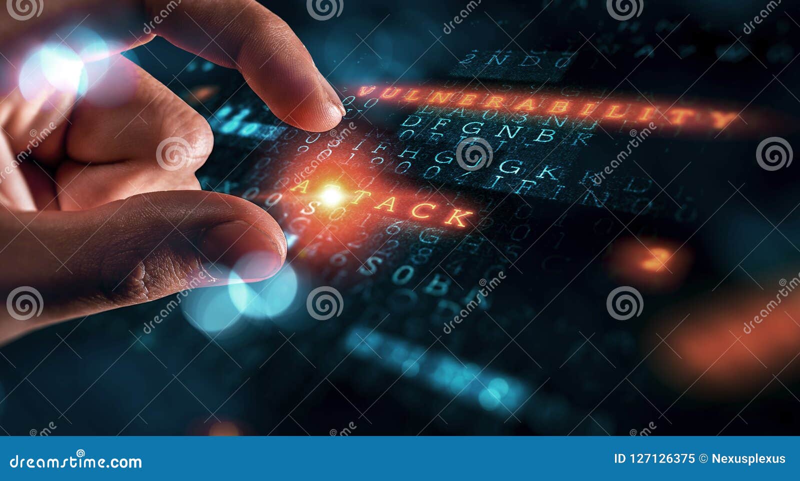 Danger of hack attack stock image. Image of attack, hand - 127126375