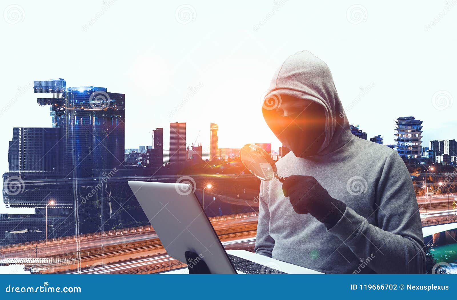 Danger of hack attack stock photo. Image of hooded, cyberspace - 119666702