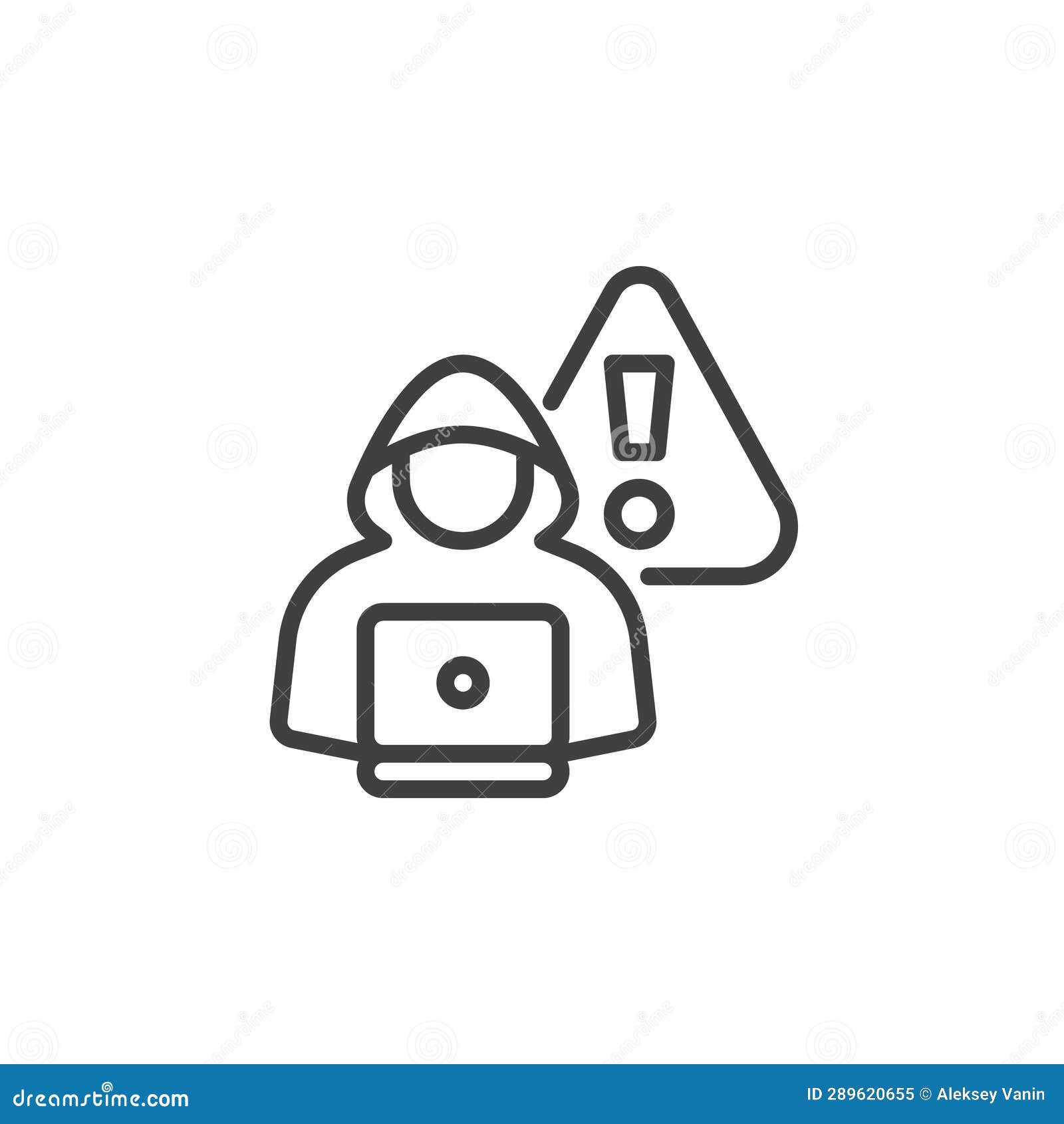 Danger of Hacking Line Icon Stock Illustration - Illustration of attack ...