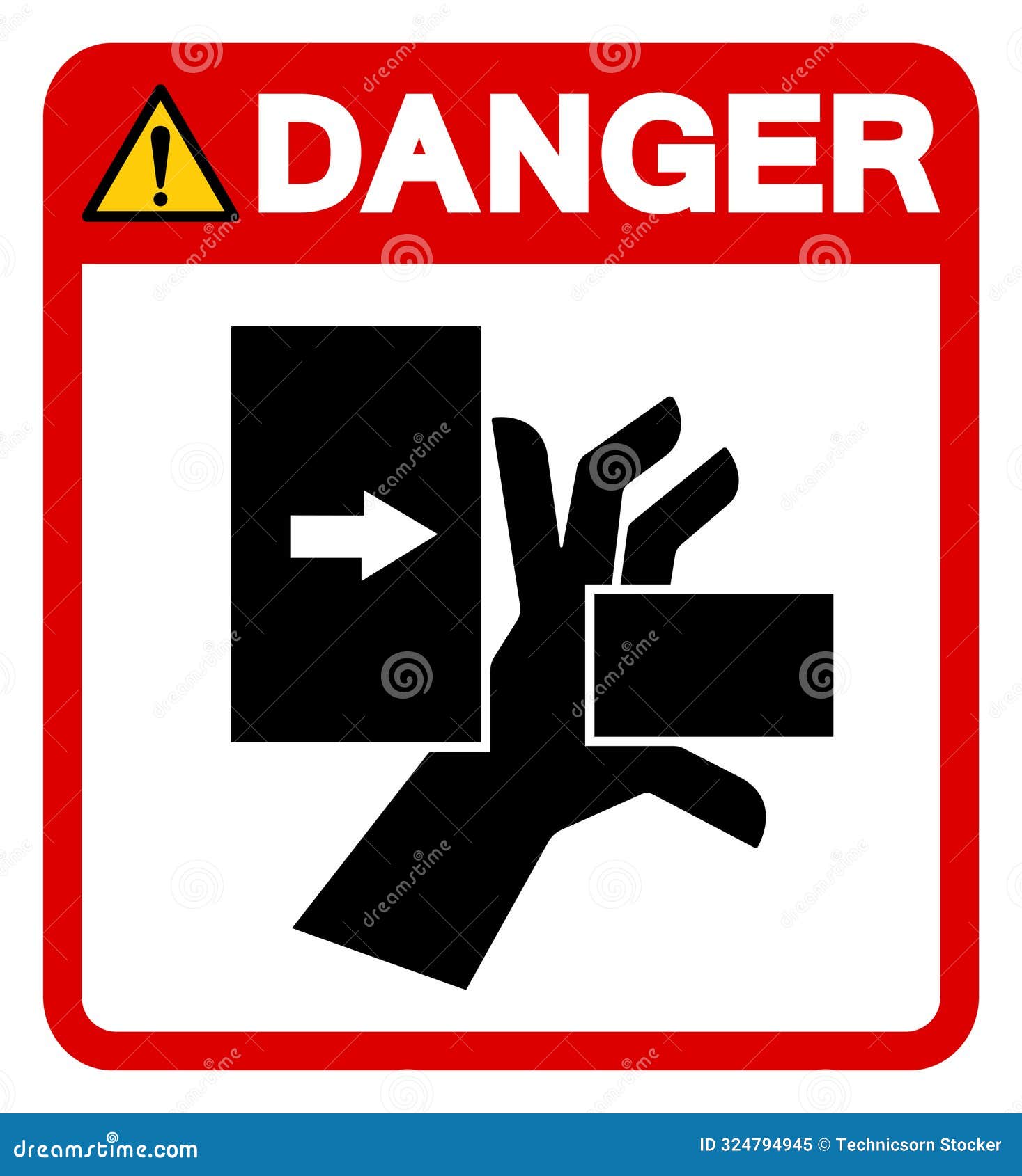 Danger Hand Entangle Left Do Not Remove Guard Symbol Sign, Vector ...