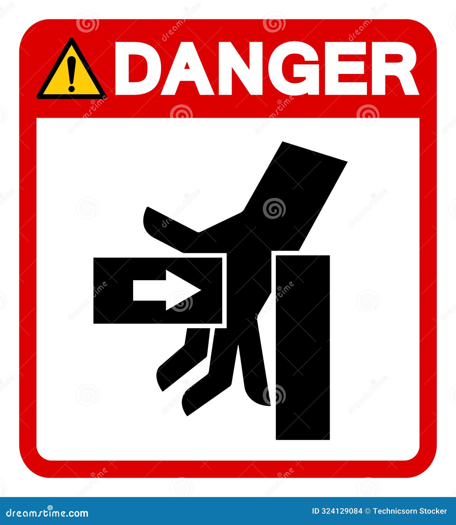 Danger Hand Crush Force from Left Symbol Sign, Vector Illustration ...