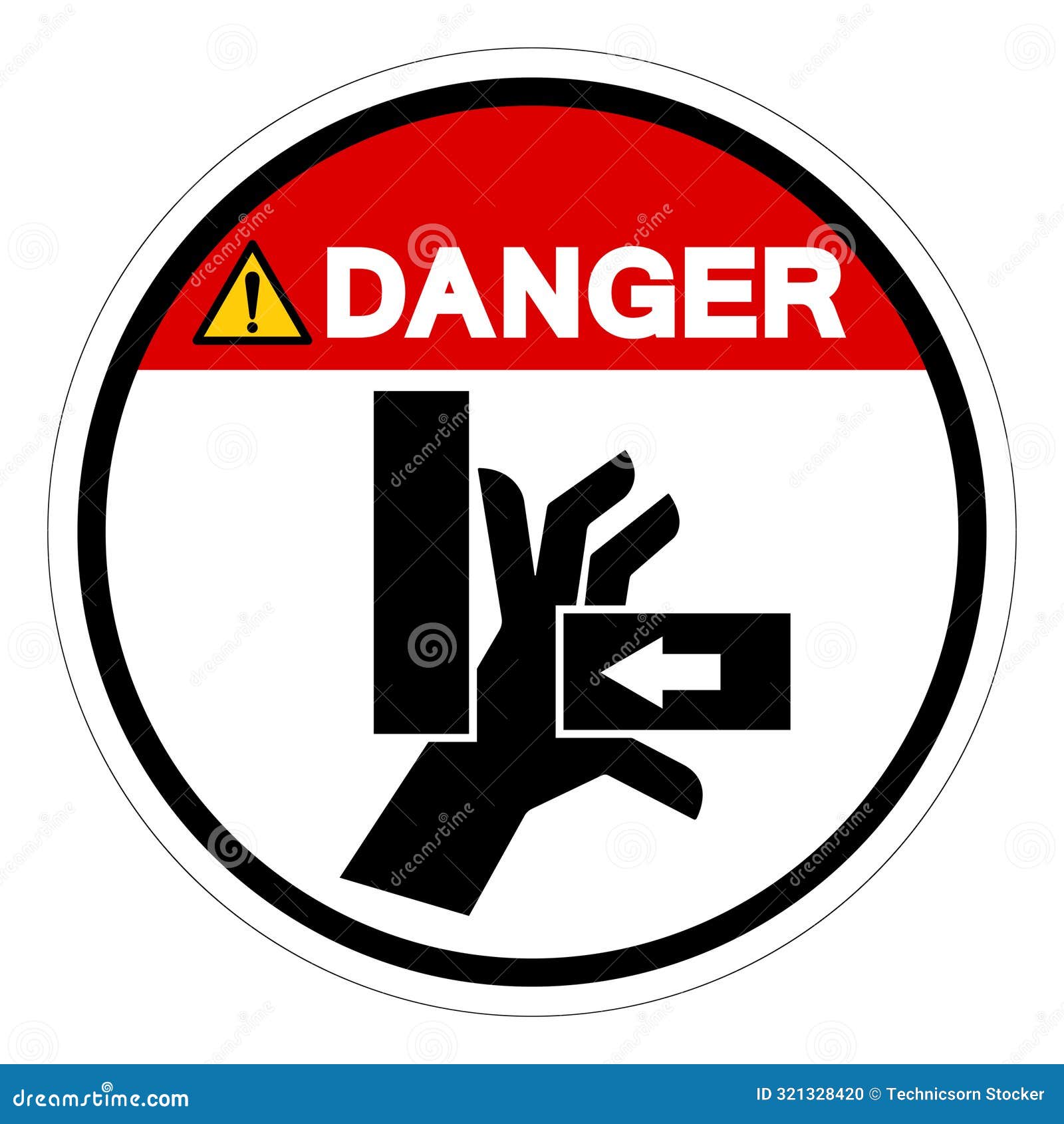 Danger Hand Crush Force from Right Symbol Sign, Vector Illustration ...