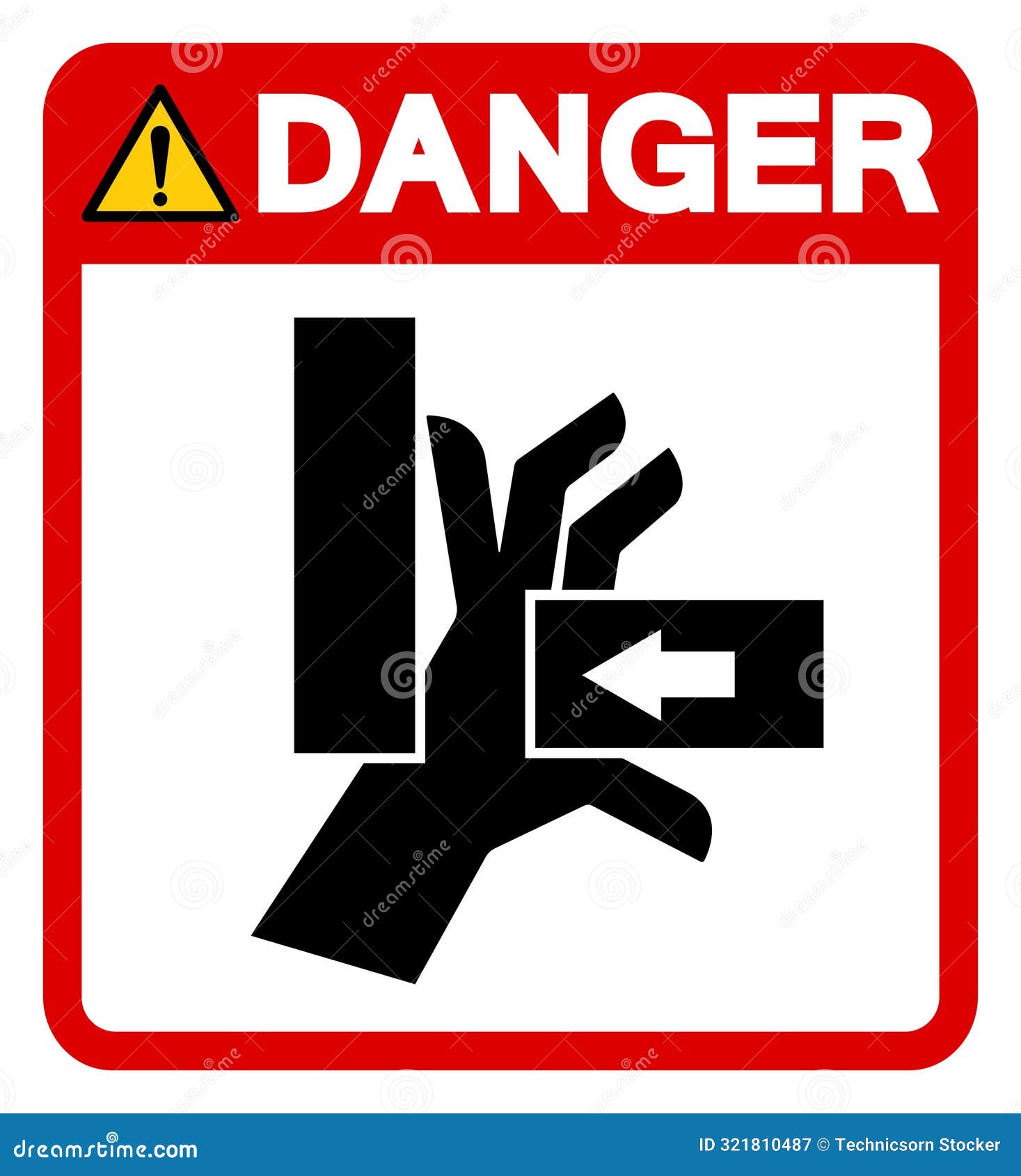 Danger Hand Crush Force from Right Symbol Sign, Vector Illustration ...