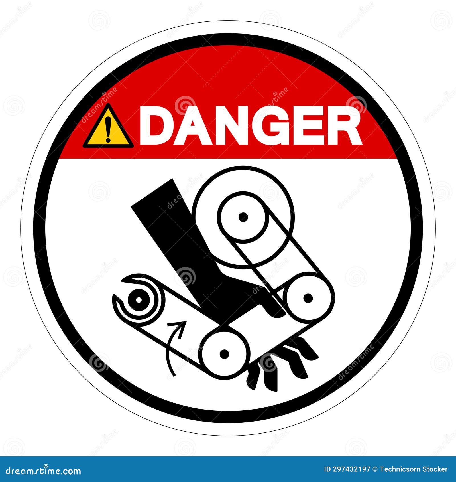 Danger Hand Abrasion Belt Drive Do Not Remove Guard Symbol Sign, Vector ...