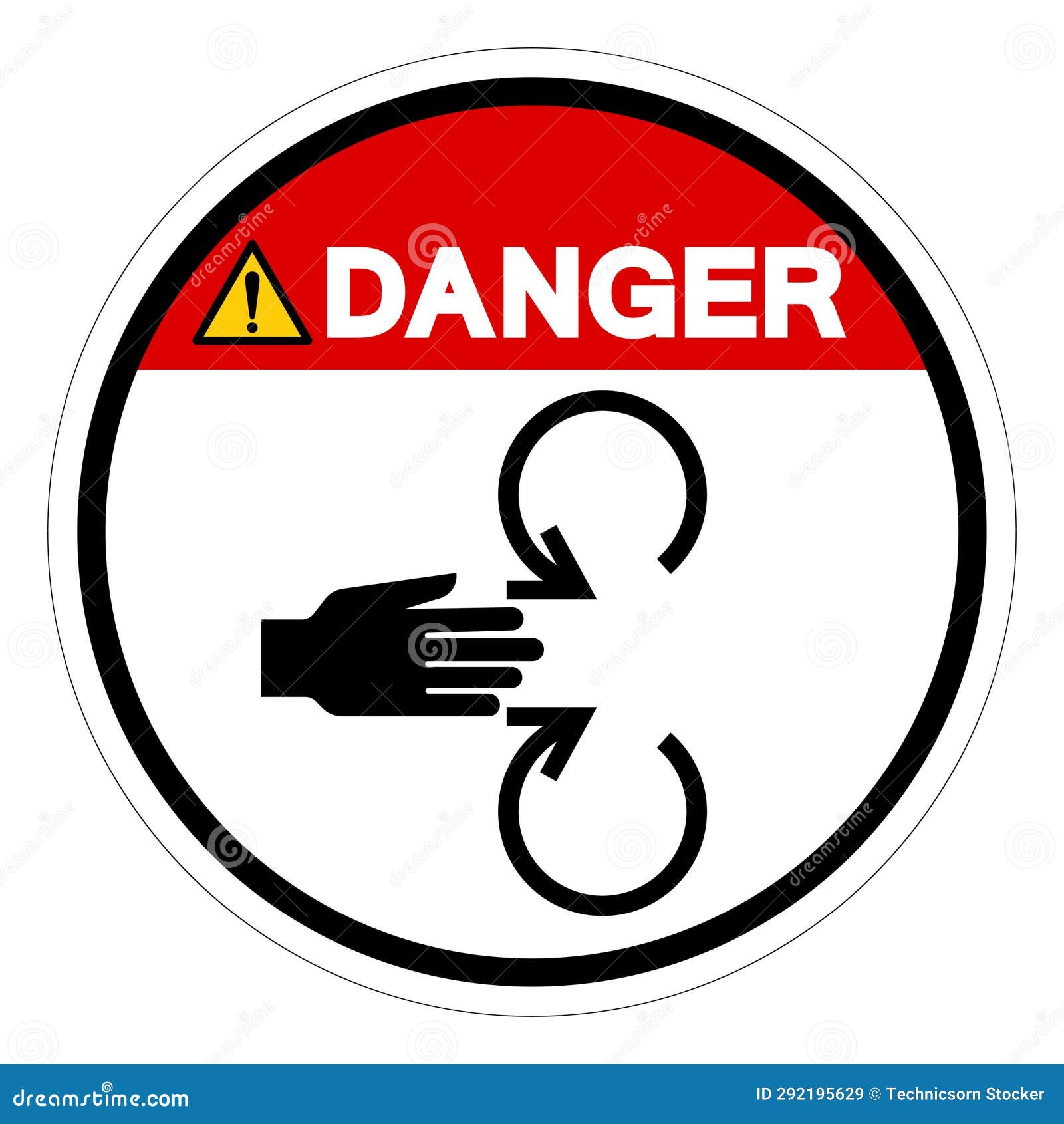 Danger Hand Crush of Rotating Hazard Guard Symbol Sign, Vector ...