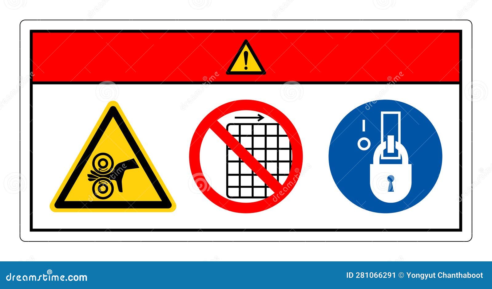 Danger Hand Entangle Left Do Not Remove Guard Symbol Sign, Vector ...