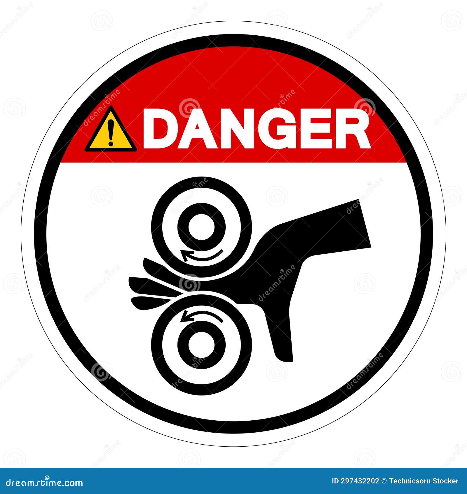Danger Hand Entangle Left Do Not Touch Symbol Sign, Vector Illustration ...