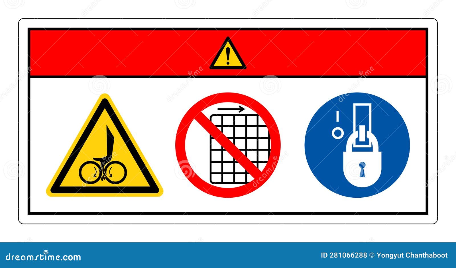 Danger Hand Entanglement Rollers Do Not Remove Guard Symbol Sign Vector Illustration Isolate