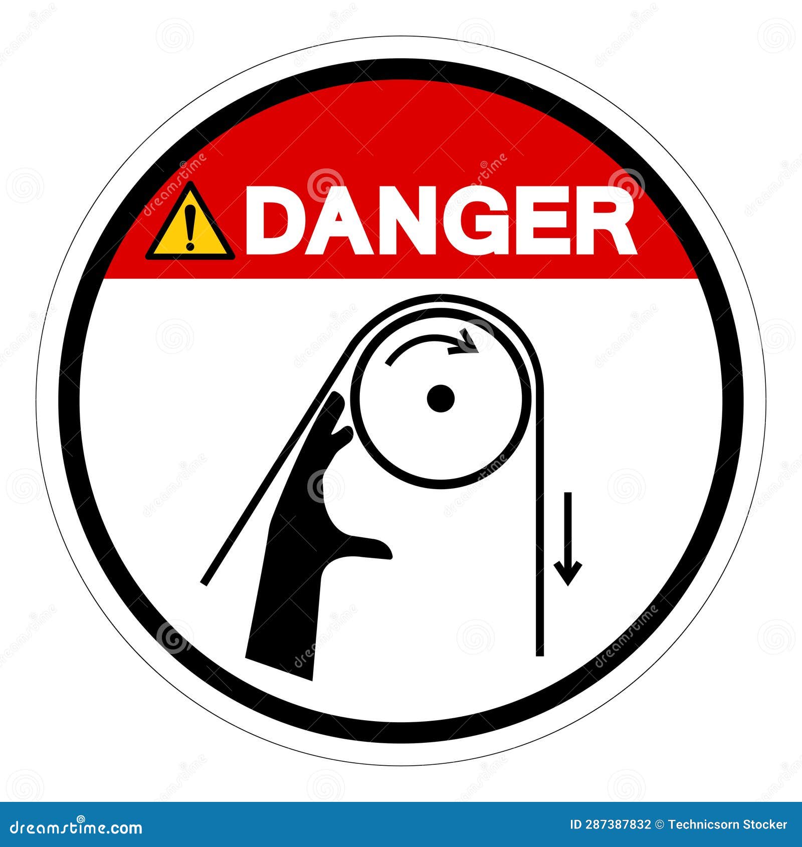 Danger Hand Entanglement Rollers Symbol Sign, Vector Illustration ...
