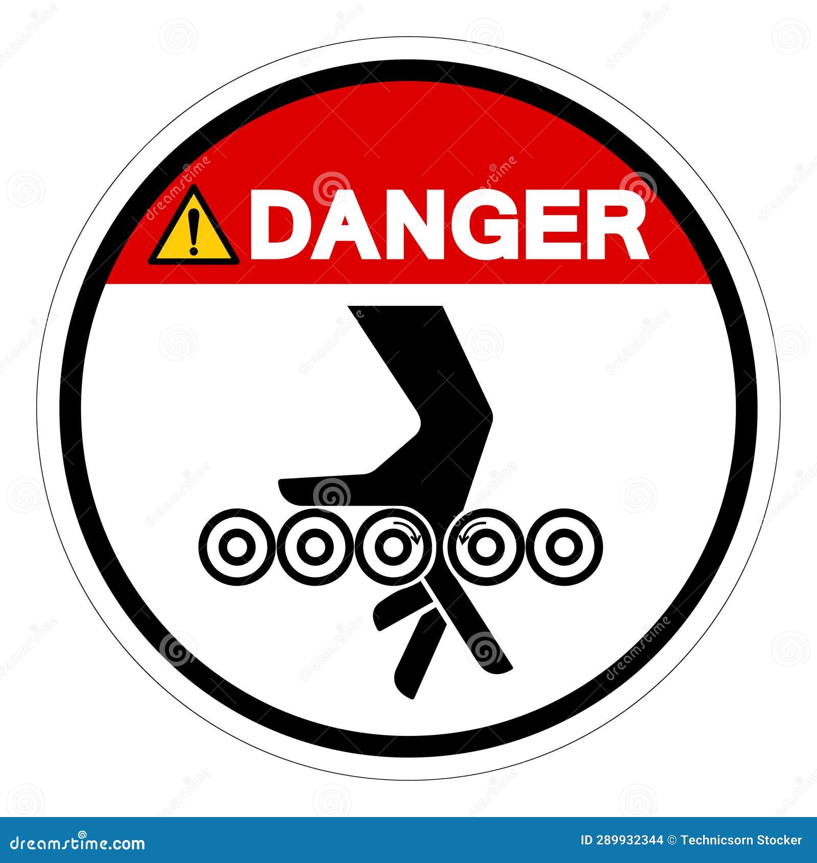 Danger Hand Entanglement Rollers Symbol Sign, Vector Illustration ...
