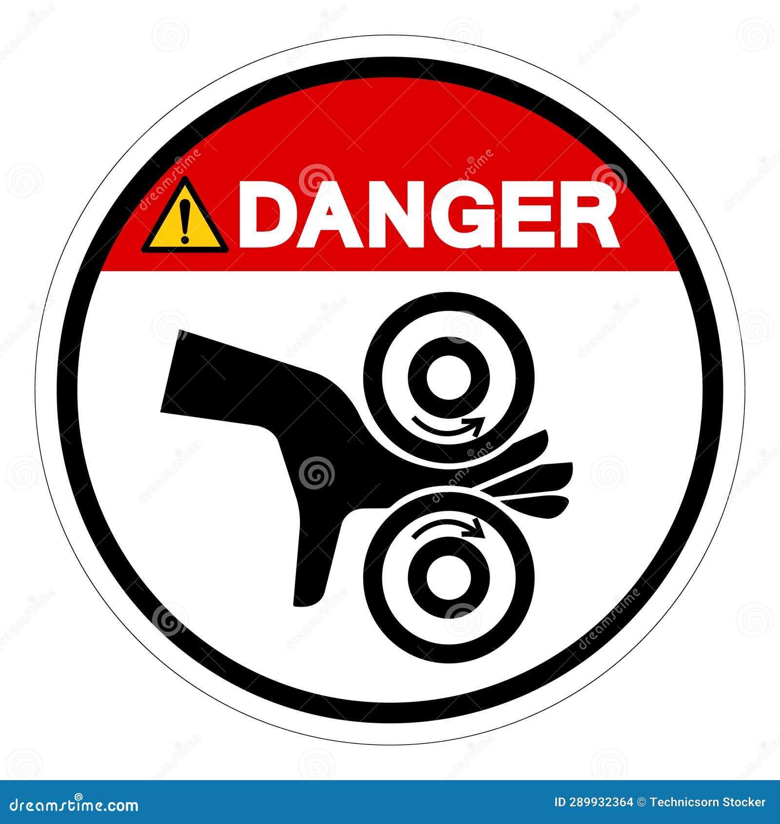Danger Hand Entanglement Rollers Symbol Sign, Vector Illustration ...