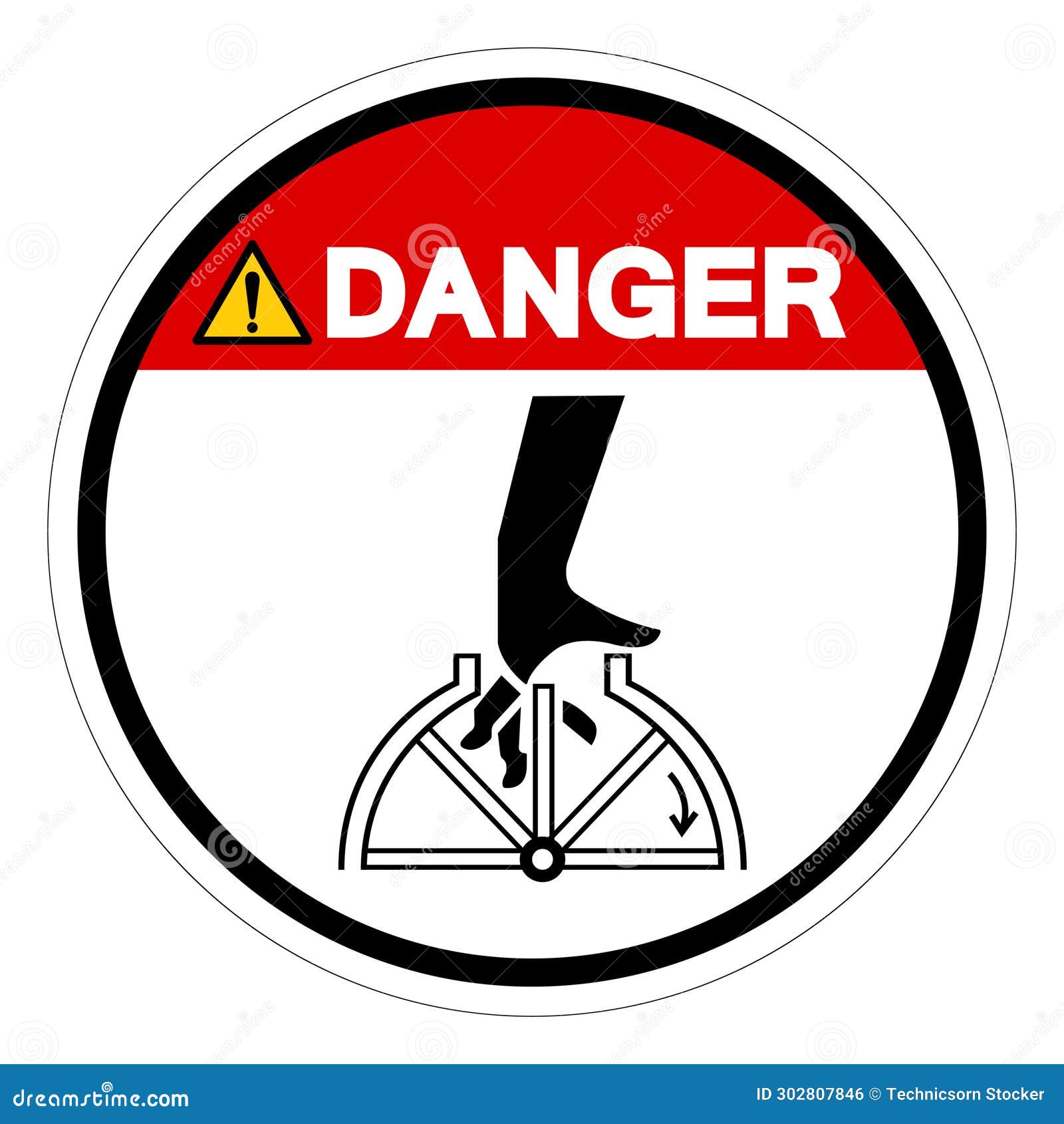 Danger Hand Entanglement Rotating Symbol Sign, Vector Illustration ...