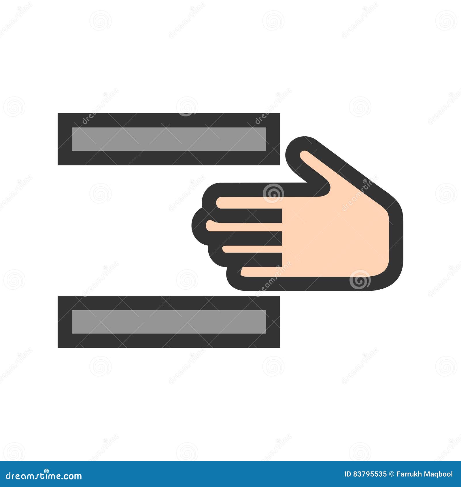 Danger of Hand Press stock vector. Illustration of danger - 83795535