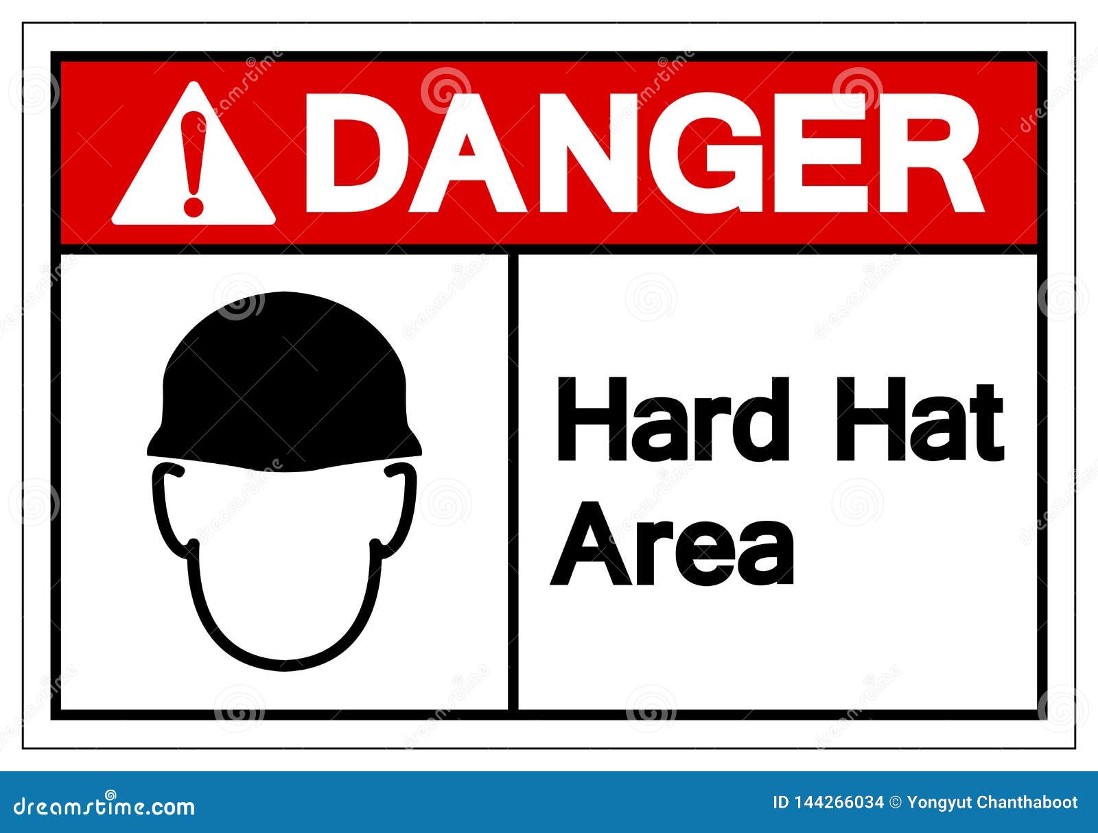 Danger Hard Hat Area Symbol Sign, Vector Illustration, Isolate on White ...