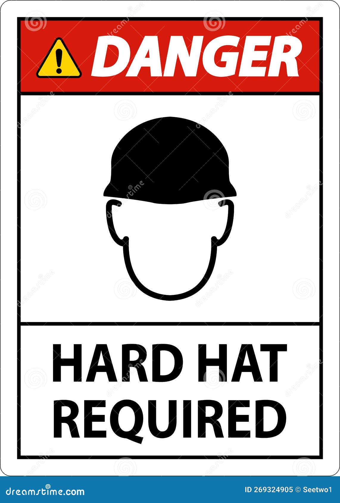 Danger Hard Hats Required Symbol Sign, Vector Illustration, Isolate On ...