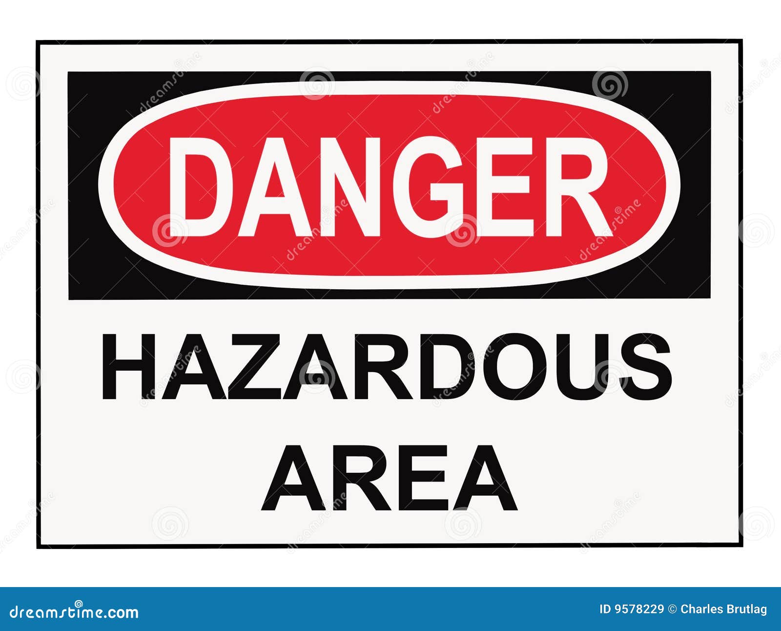 Danger Hazardous Area Sign stock image. Image of black - 9578229
