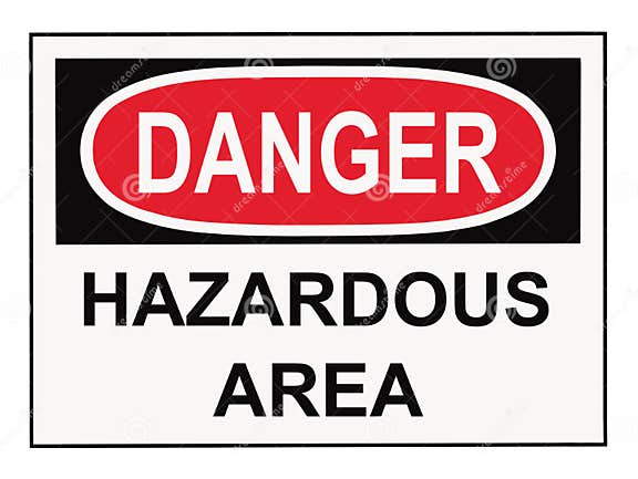 Danger Hazardous Area Sign stock image. Image of black - 9578229