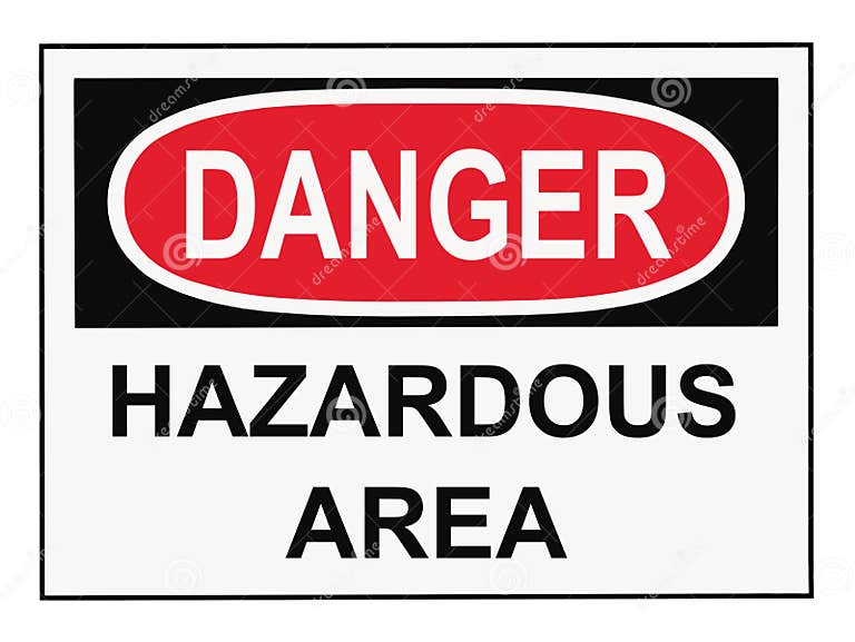 Danger Hazardous Area Sign stock image. Image of black - 9578229