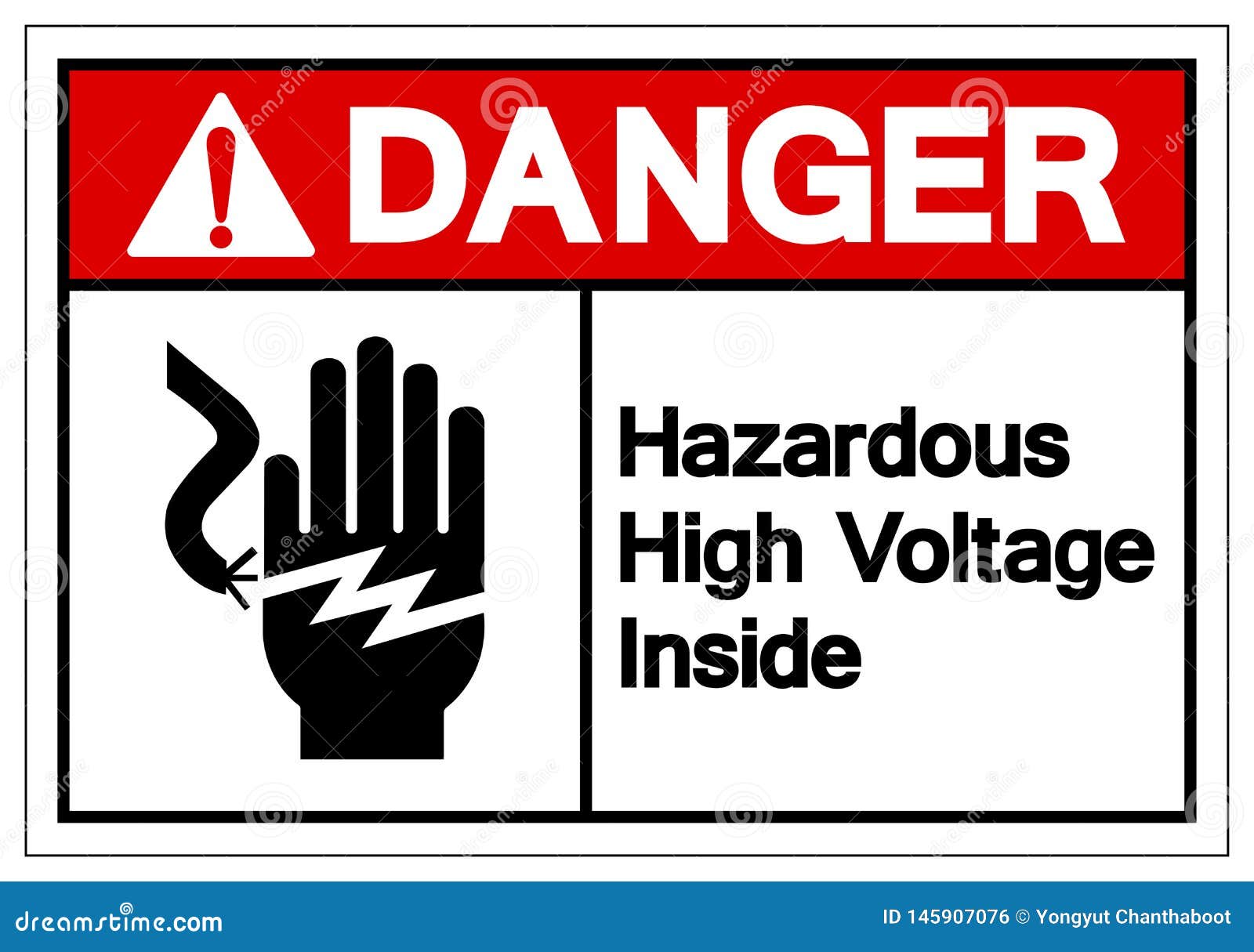 Danger Hazardous High Voltage Inside Symbol Sign, Vector Illustration, Isolate On White ...