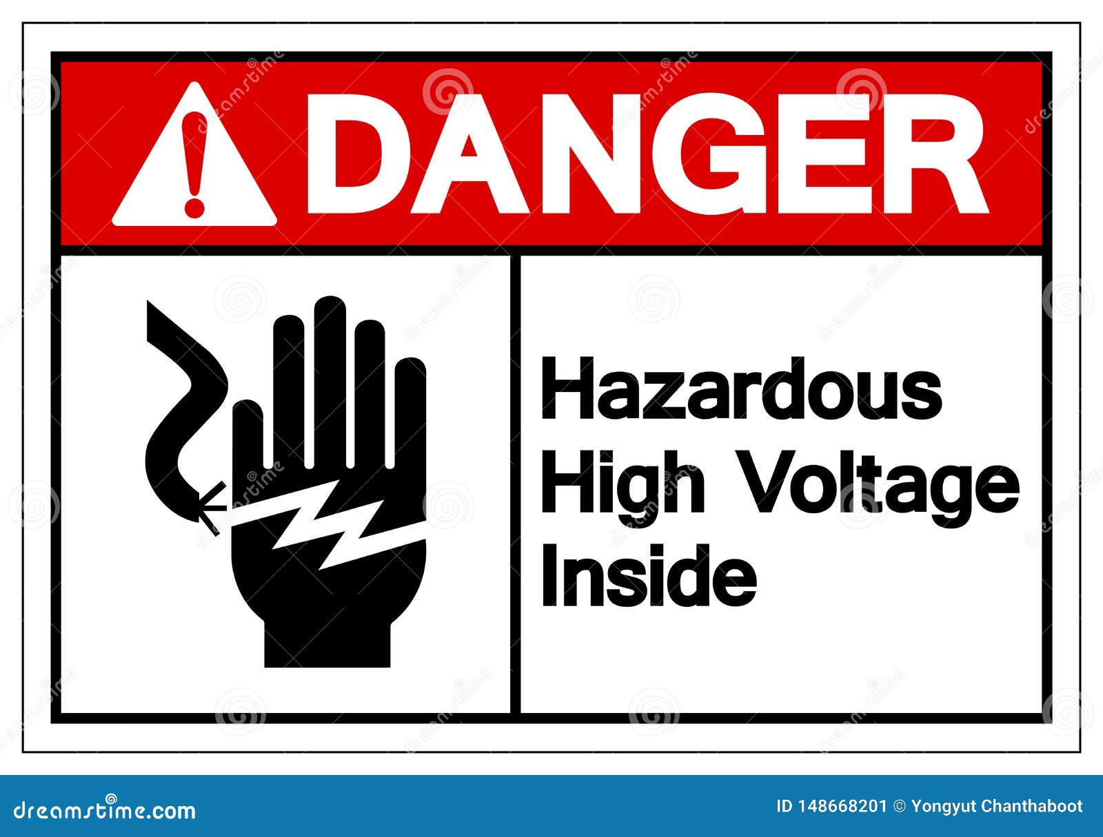 Danger Hazardous High Voltage Inside Symbol Sign, Vector Illustration ...