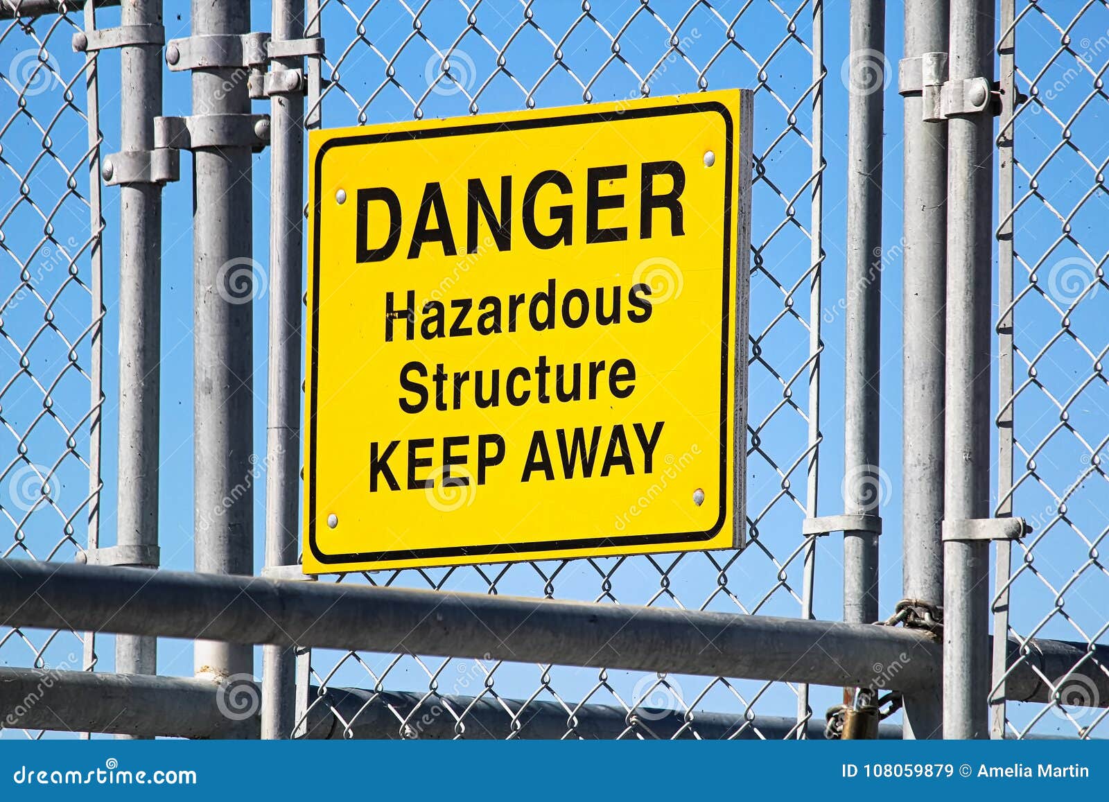 A Danger Hazardous Structure Keep Away Sign Stock Image - Image of area ...