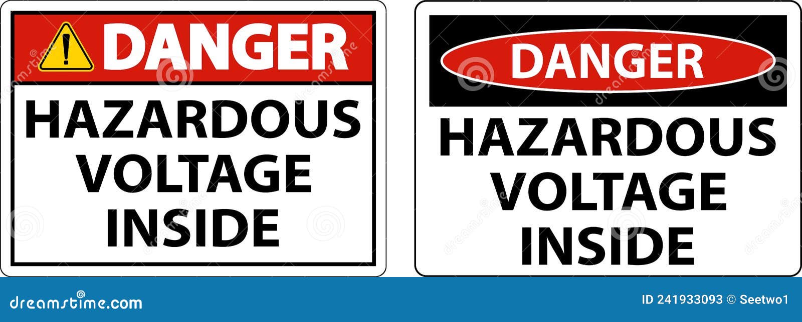 Danger Hazardous Voltage Inside Sign on White Background Stock Vector - Illustration of accident ...