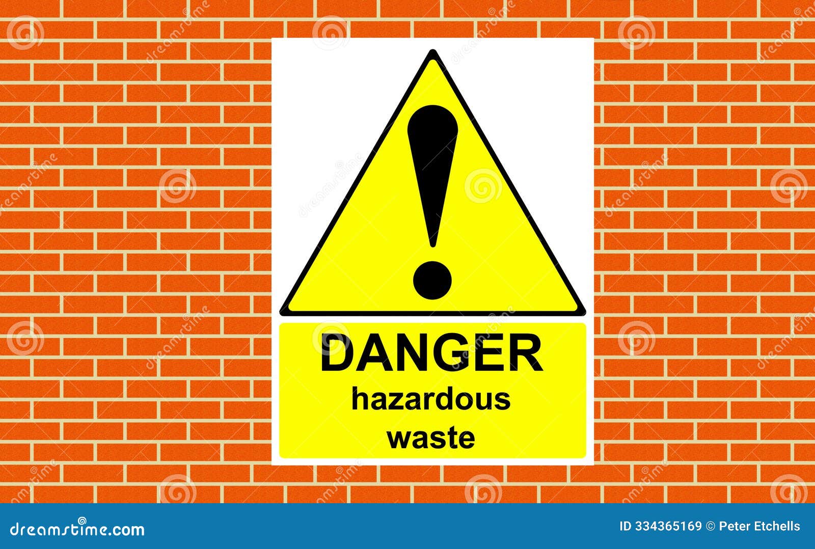 Danger Hazardous Waste Sign on a Wall Stock Vector - Illustration of ...