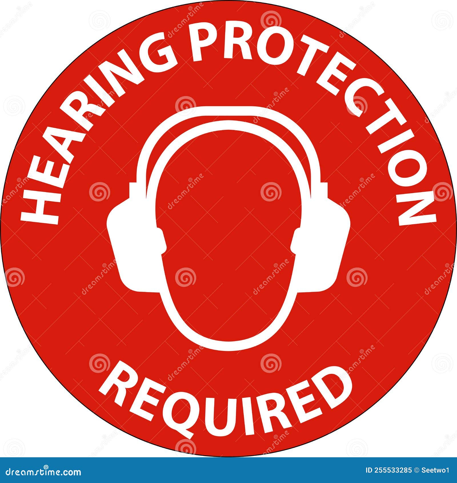 Danger Hearing Protection Required Sign on White Background Stock ...