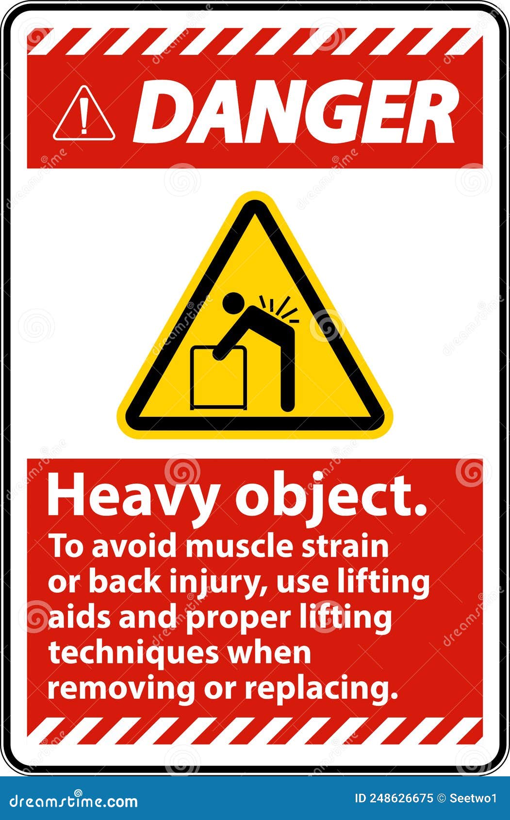 Danger Heavy Object Two Person Lift Required Symbol Sign, Vector ...