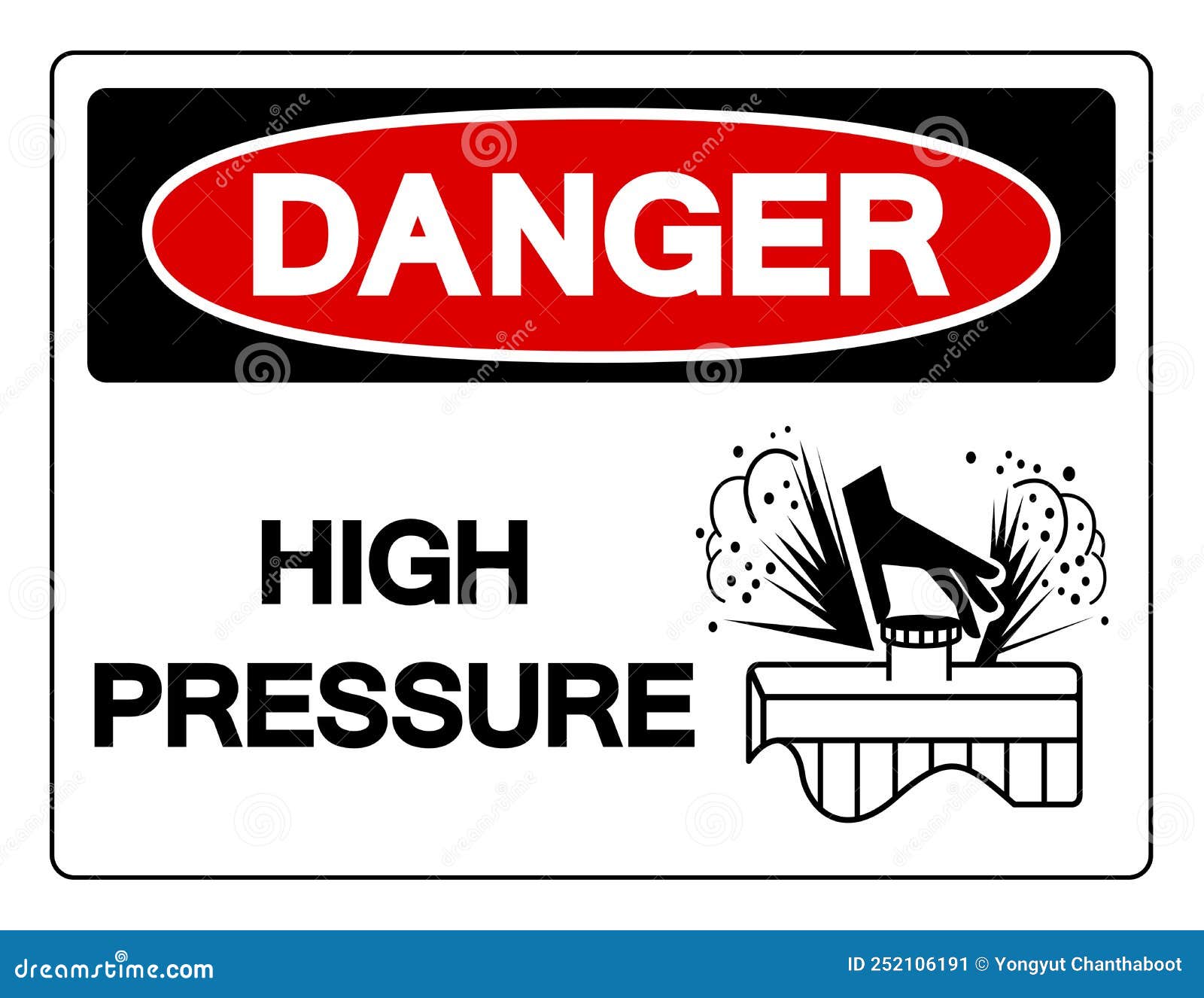 Danger High Pressure Symbol Sign ,Vector Illustration, Isolate on White ...