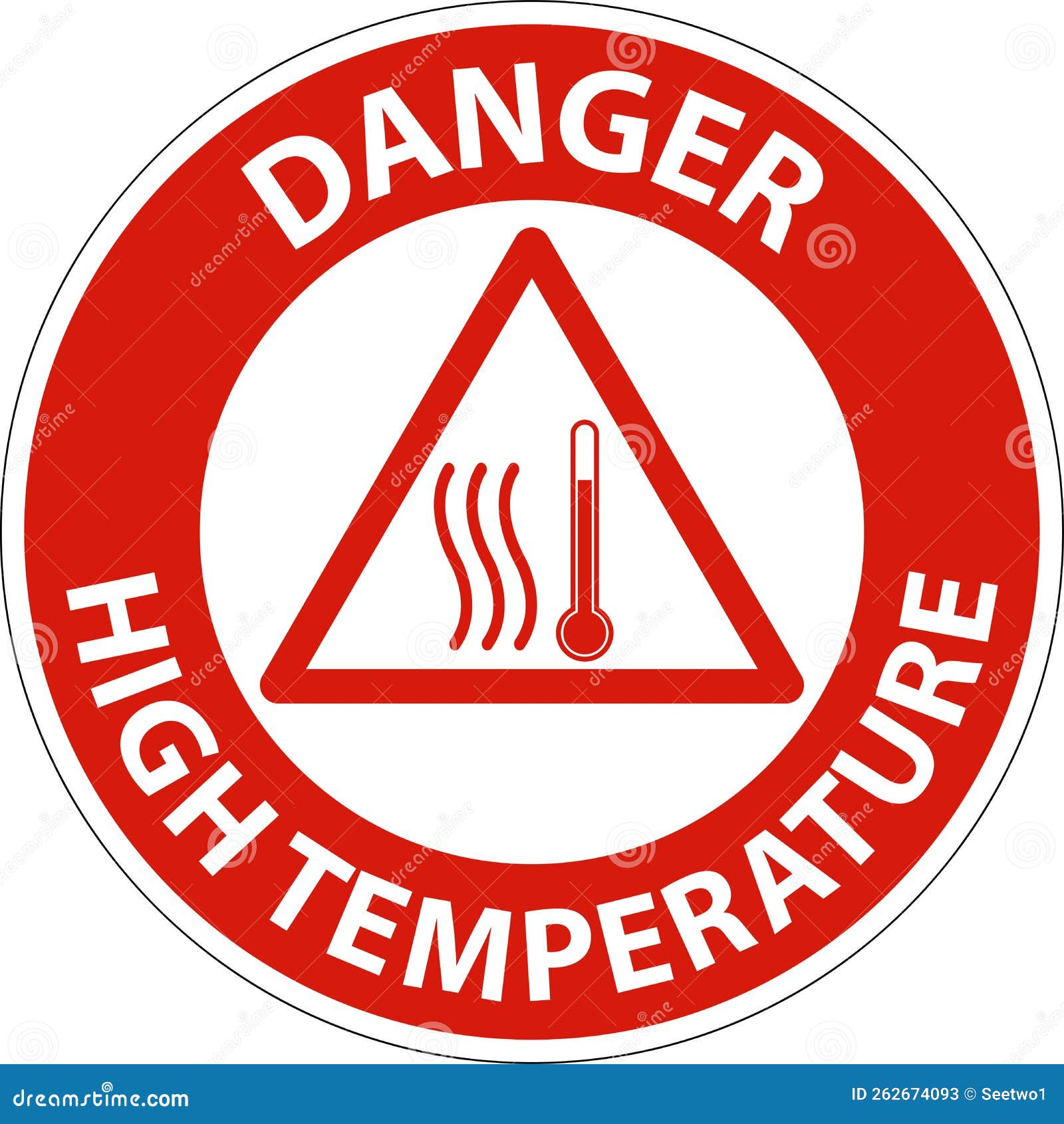 Danger High Temperature Symbol and Text Safety Sign Stock Vector ...