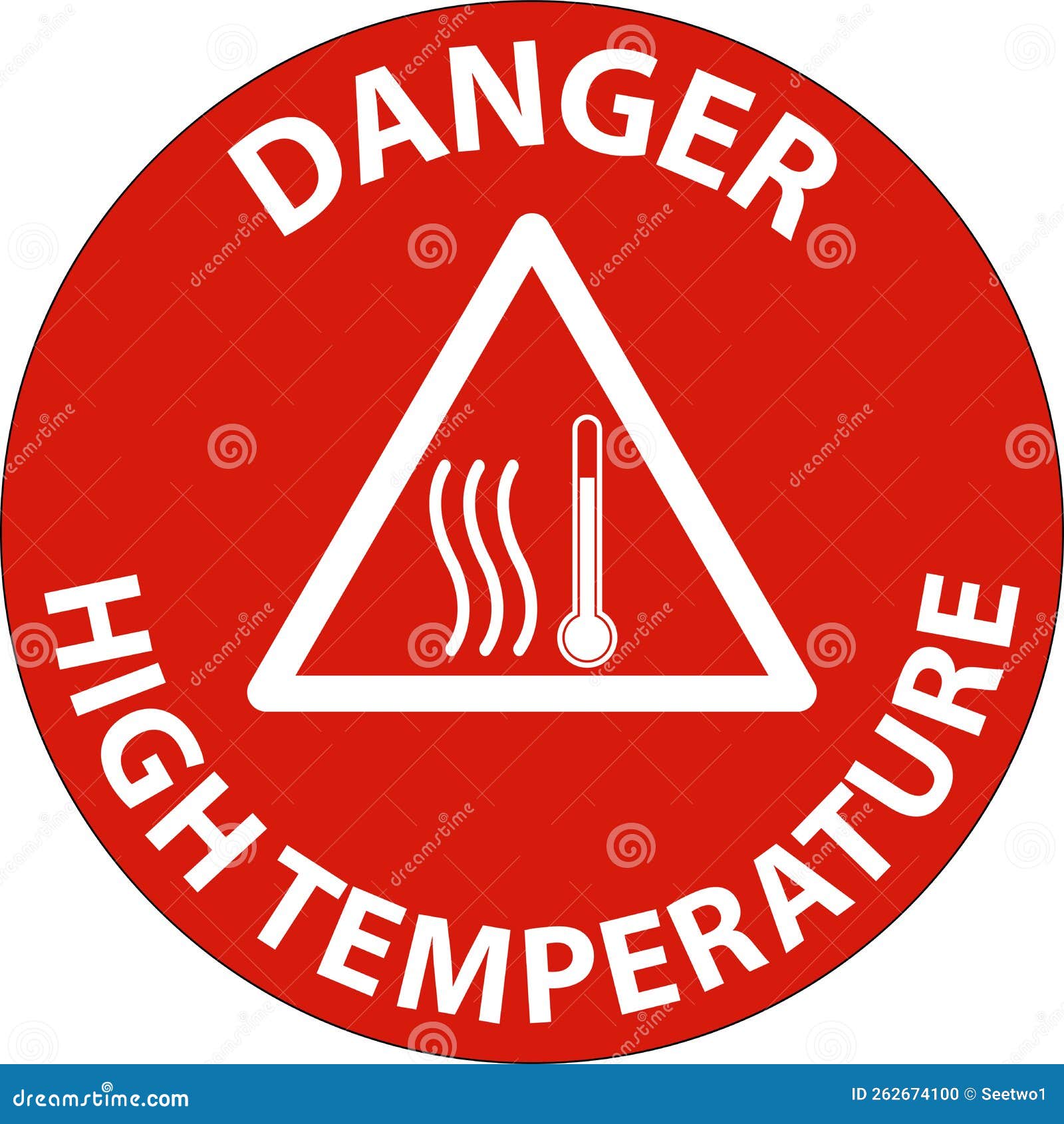 Danger High Temperature Symbol and Text Safety Sign Stock Vector ...
