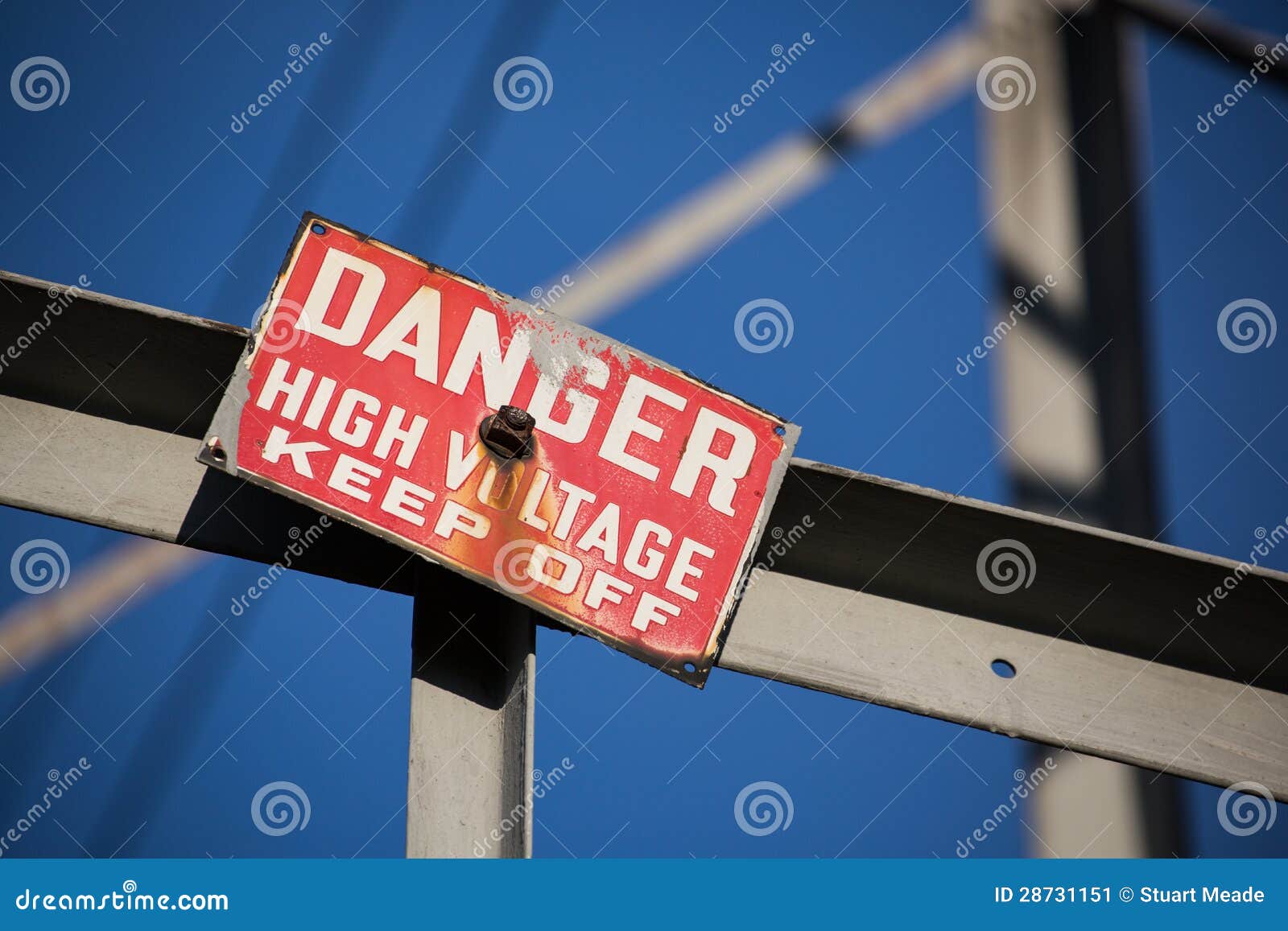 Danger High Voltage Keep Off Sign Stock Image - Image of shock, danger ...