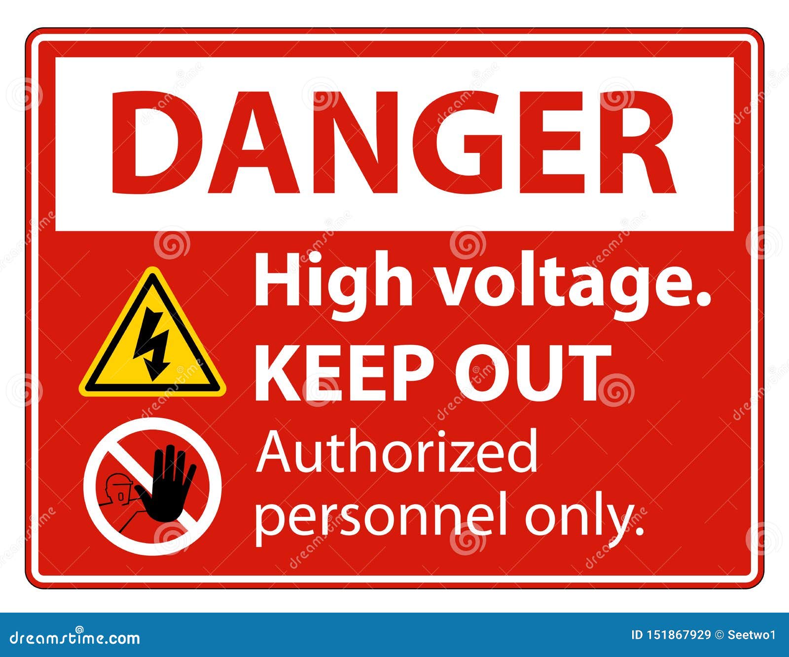 Danger High Voltage Keep Out Sign Isolate on White Background,Vector ...