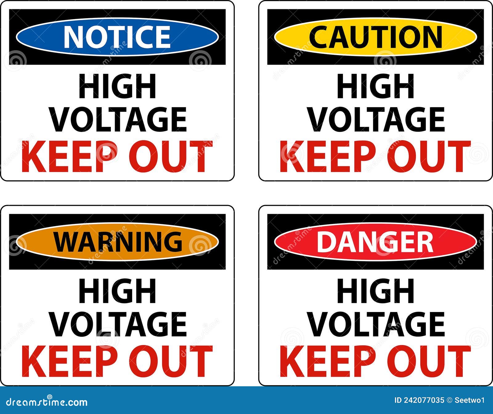 Danger High Voltage Keep Out Sign on White Background Stock Image ...
