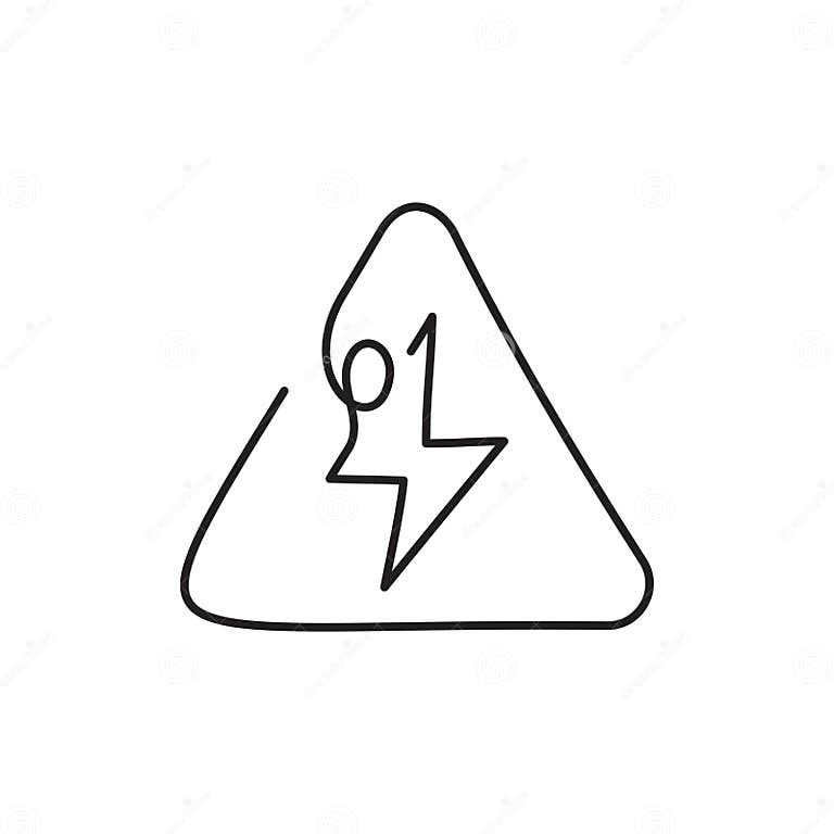 Danger High Voltage One Line Icon. Simple One Line Vector Icon Stock ...