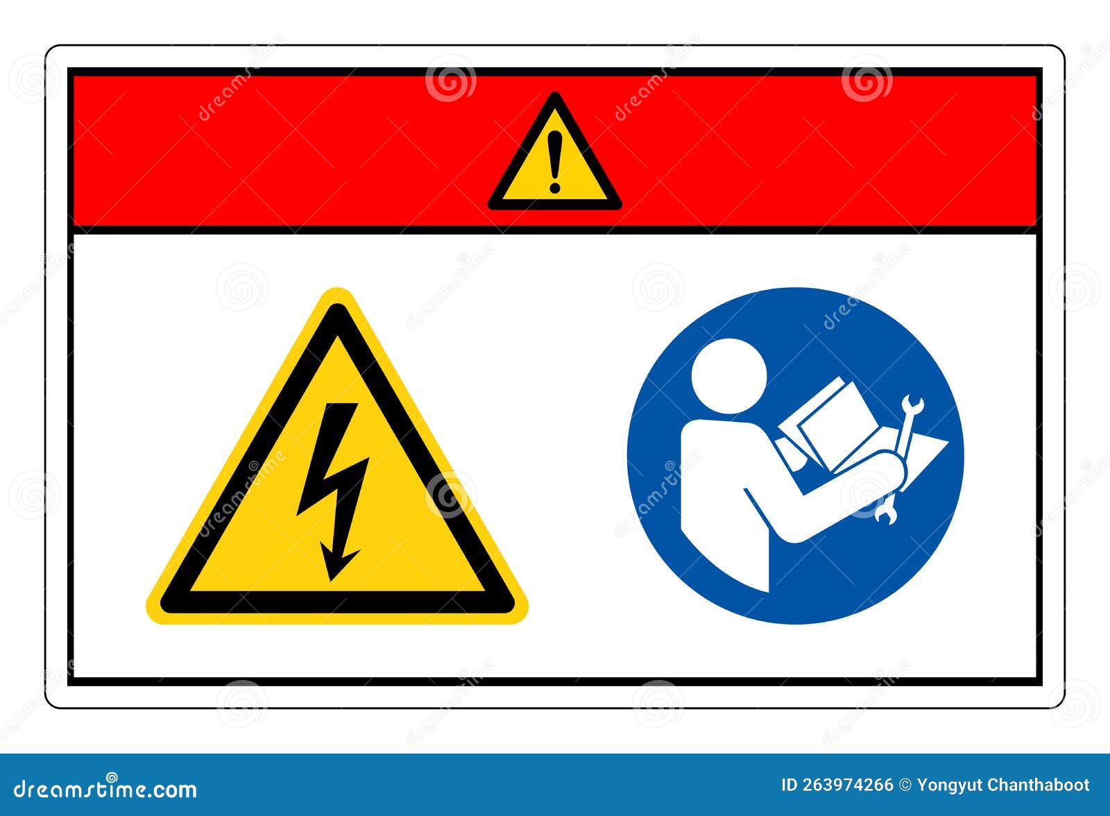 Danger High Voltage Read Technical Manual before Servicing Symbol Sign ...